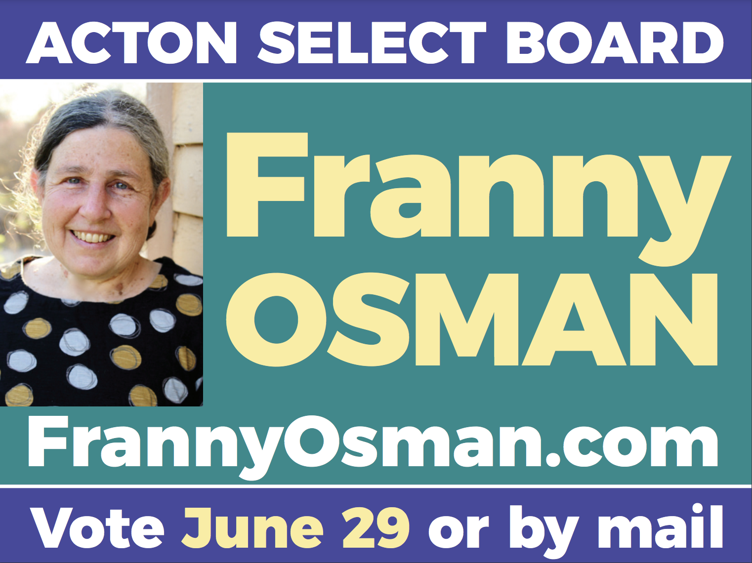 Franny Osman for Select Board – Vote Franny Osman